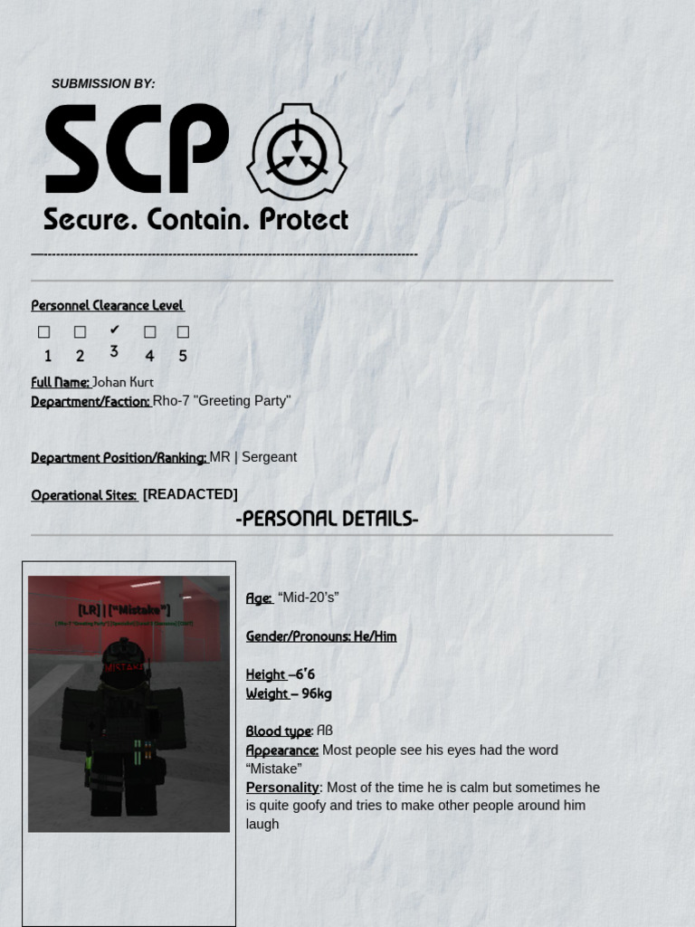 Site 64 OC Submission Template. | PDF