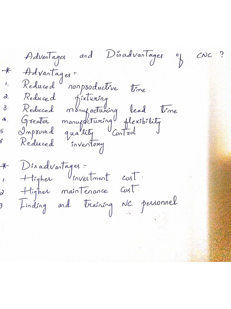 Advantages and Disadvantage of CNC | PDF