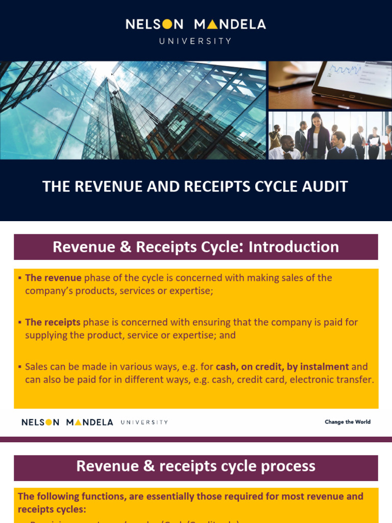The Revenue and Receipts Cycle Slides 2024 | PDF | Audit | Finance ...
