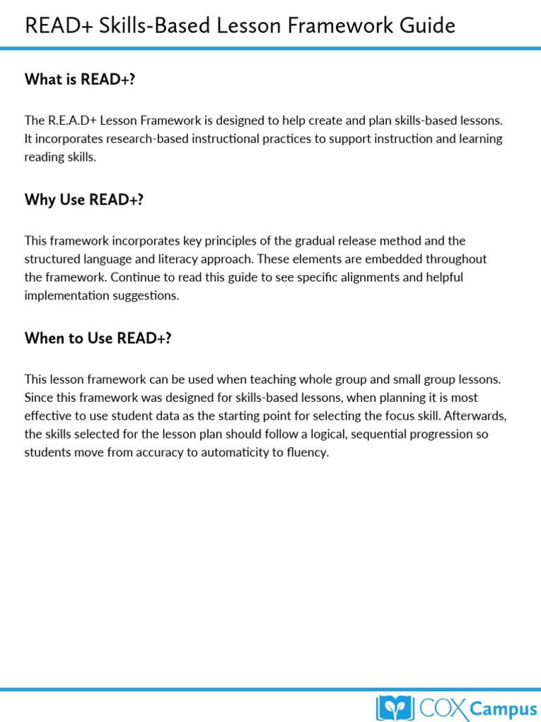 READ Framework and Guide | PDF