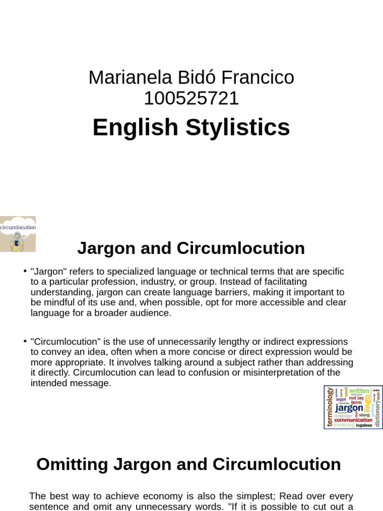 Exposicion. Jargon and Circumlocution. | PDF