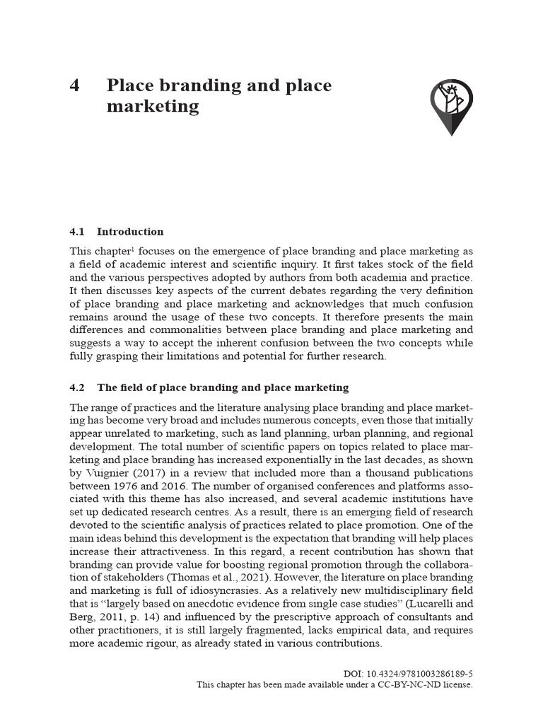Place Branding and Place Marketing | PDF | Brand | Marketing
