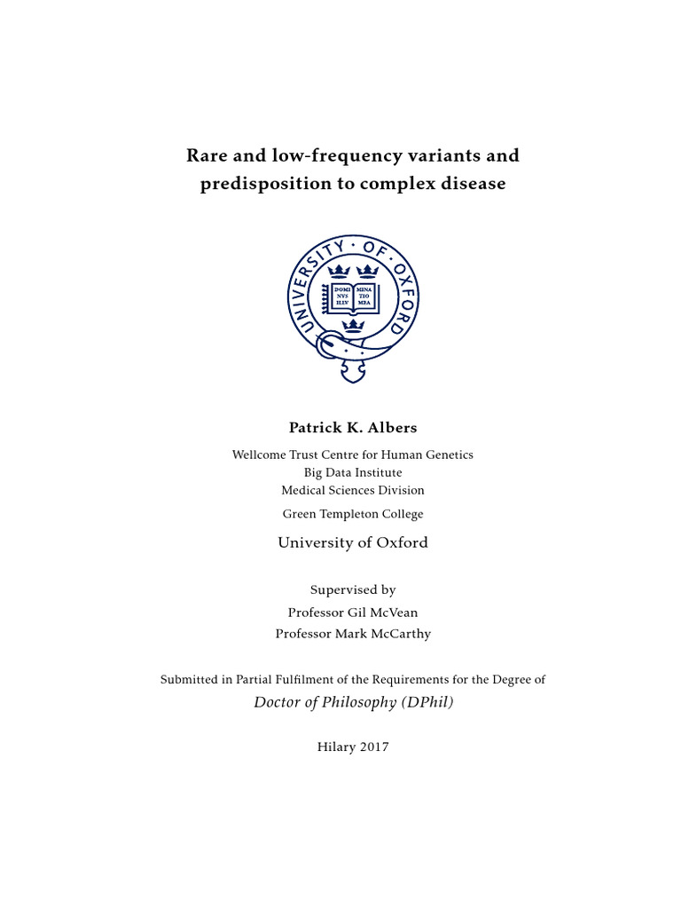 Pkalbers Oxford PHD Thesis | PDF