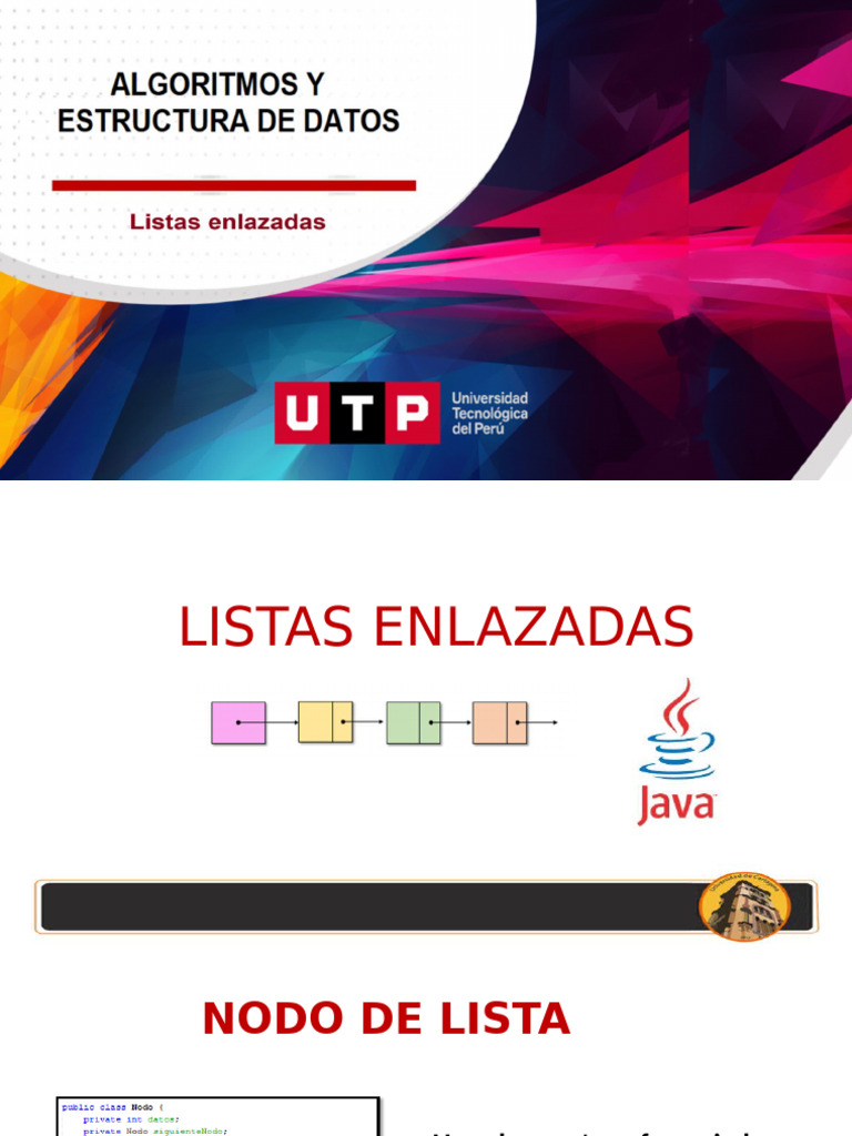Listas Enlazadas en Java - Ing Juan Vera | PDF | Objeto (informática) | Métodos y materiales de ...
