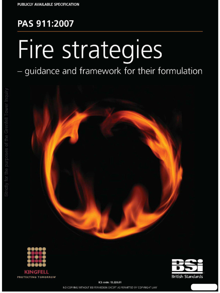 BSI00000066 Extractd15 - PAS 911-2007 - Fire Strategies - Guidance and Framework For Their ...