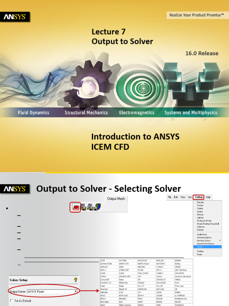 ICEM-Intro 16.0 L07 Solver Output | PDF