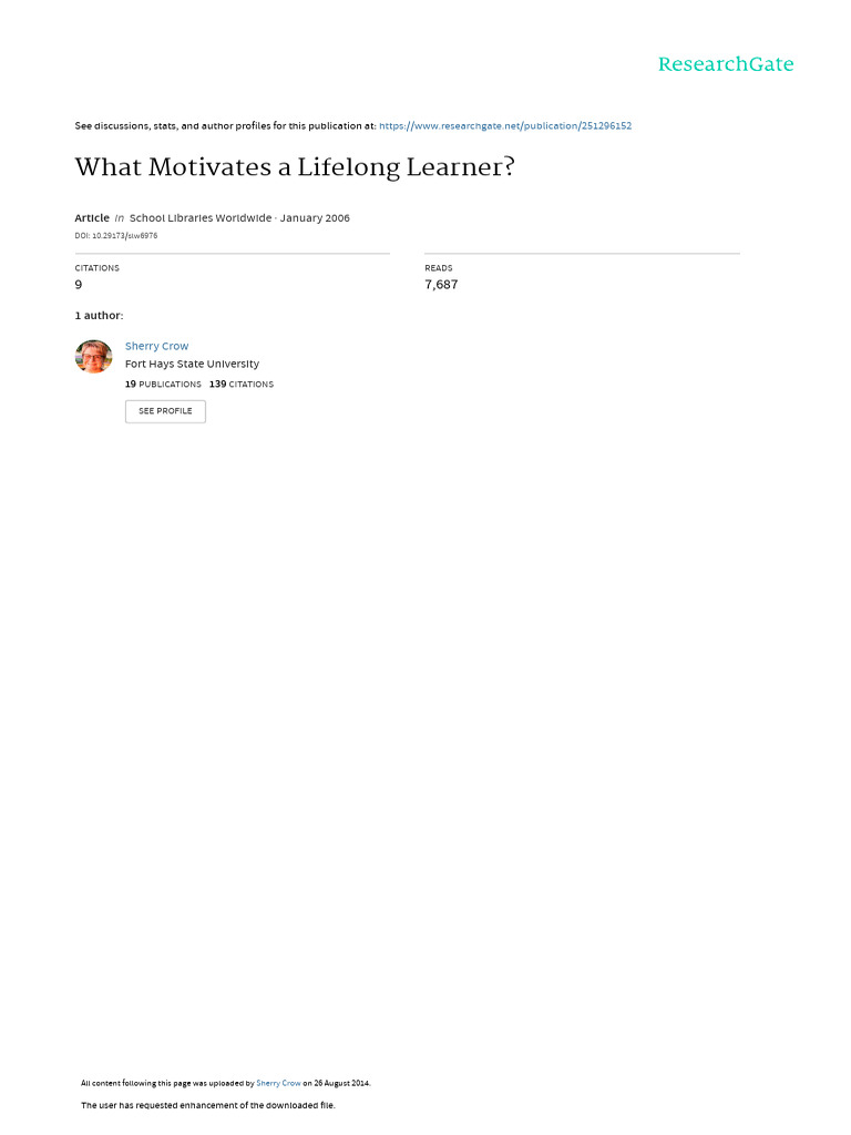 What Motivates A Lifelong Learner | PDF