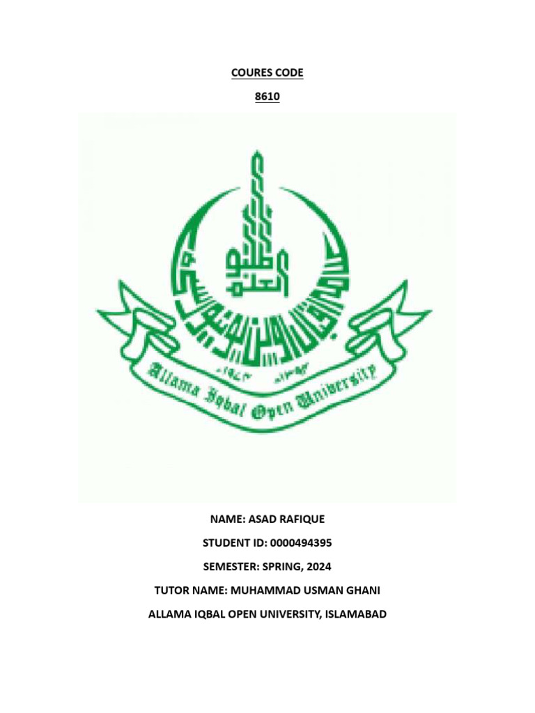 Coures Code.8610 .1 | PDF