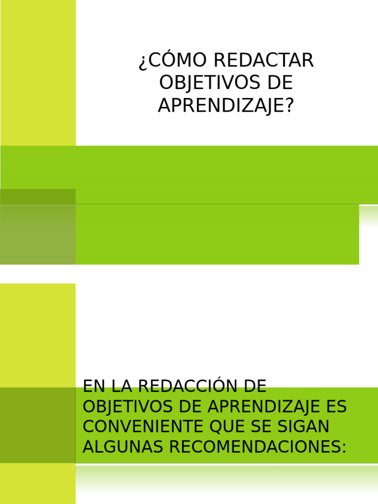 como_redactar_objetivos_de_aprendizaje | PDF