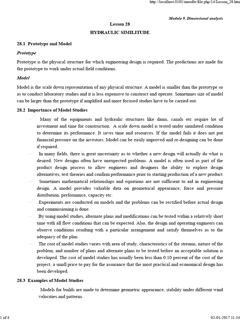 Hydraulic Similitude | PDF