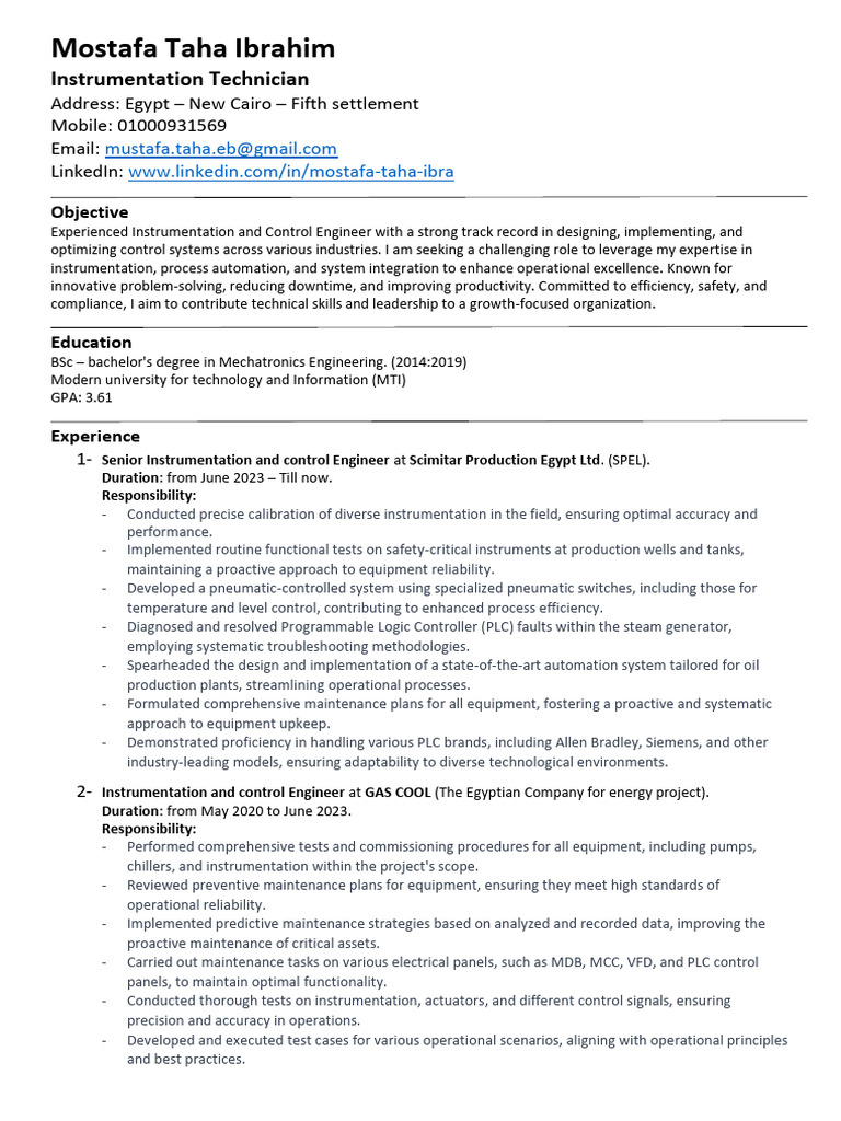 Mostafa Taha Ibrahim IT | PDF | Programmable Logic Controller ...