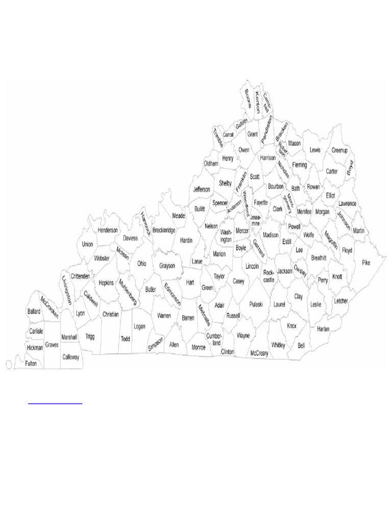 Printable Kentucky County Map Labeled | PDF