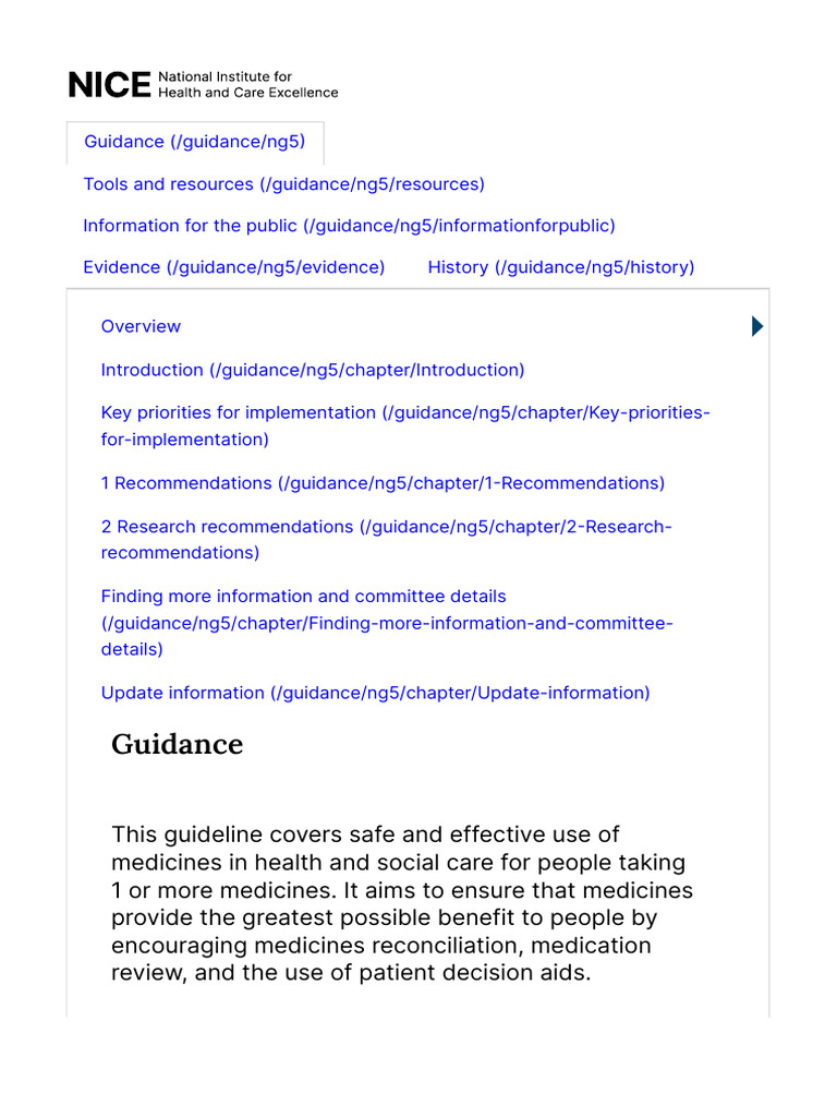 Overview - Medicines Optimisation - The Safe and Effective Use of ...