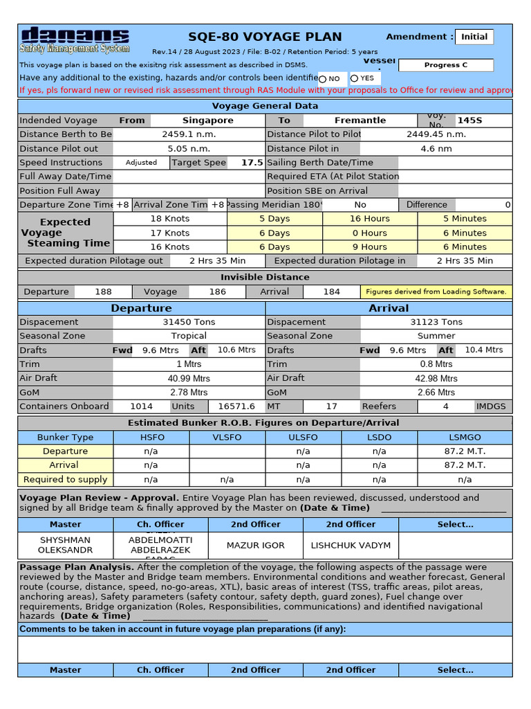 SQE-80 Singapore - Fremantle - Rev.14 | PDF