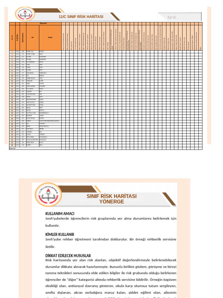11C - SINIF RİSK HARİTASI | PDF
