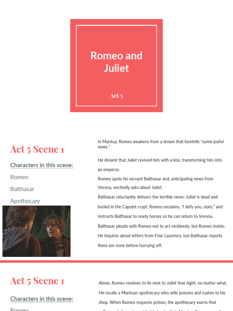 Grade 9 Romeo and Juliet Act 5 | PDF