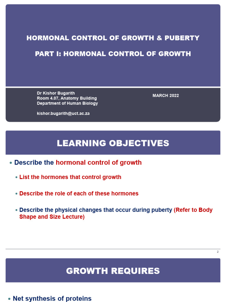 2022+hormonal+control+of+growth+ +puberty+part+i | PDF