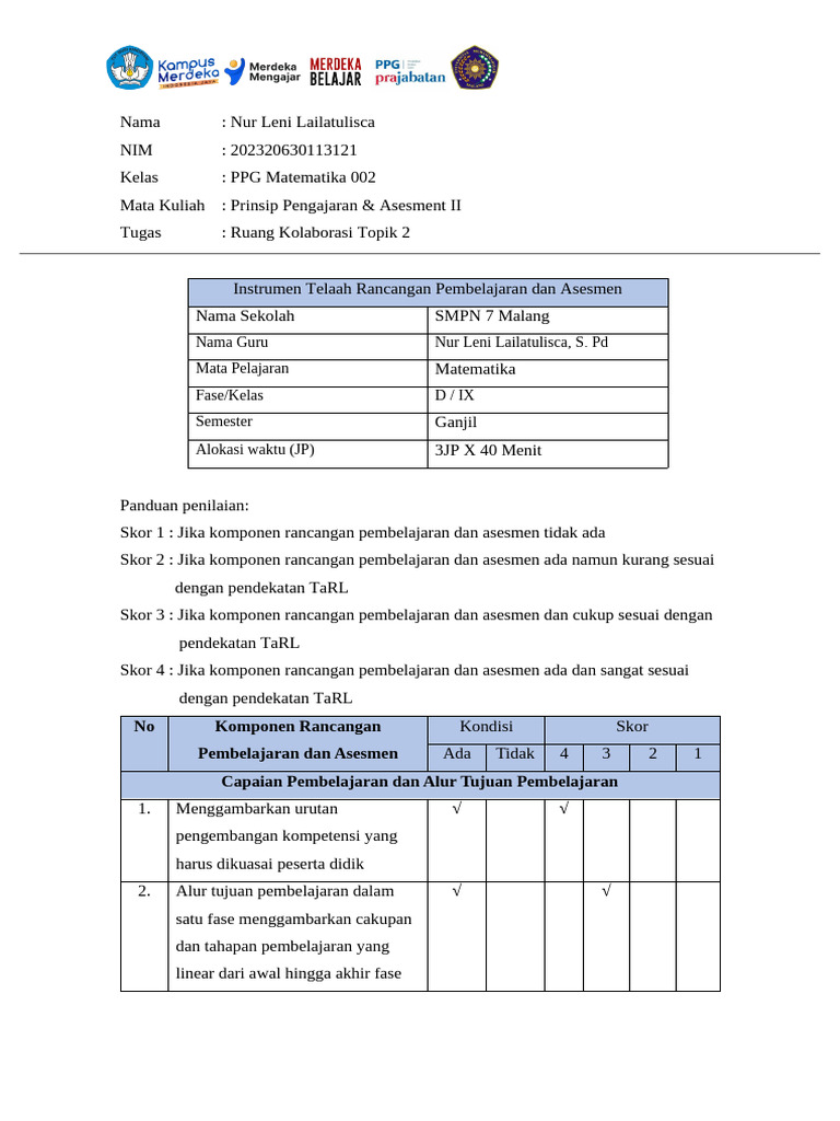 RUANG KOLABORASI PPA 2 - T2 - Nur Leni L | PDF