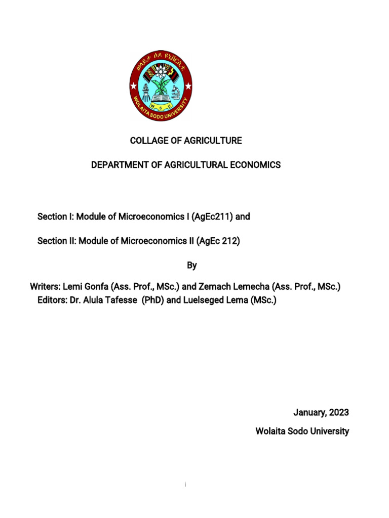 1. Microeconomics module | PDF