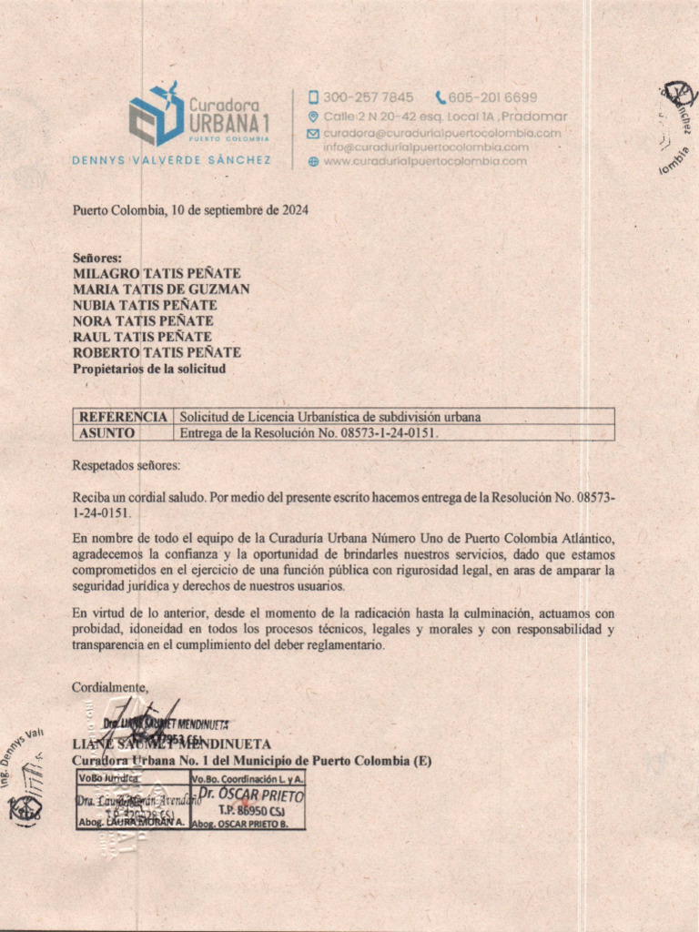 Entrega Resolución 08573-1-24-0151 | PDF