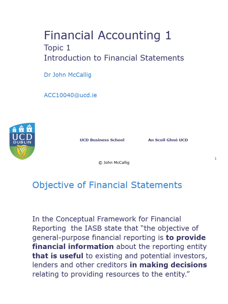 Introduction to Financial Statements | PDF
