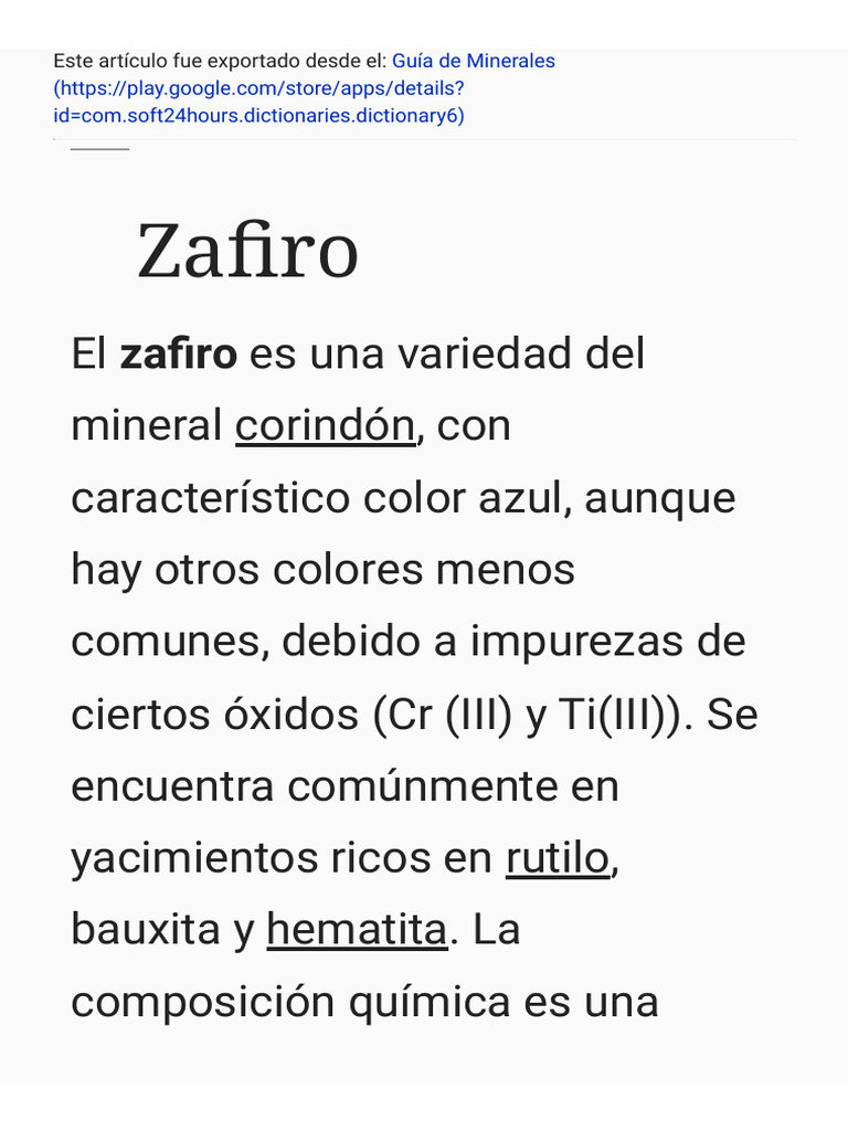 Guía de Minerales Zafiro | PDF