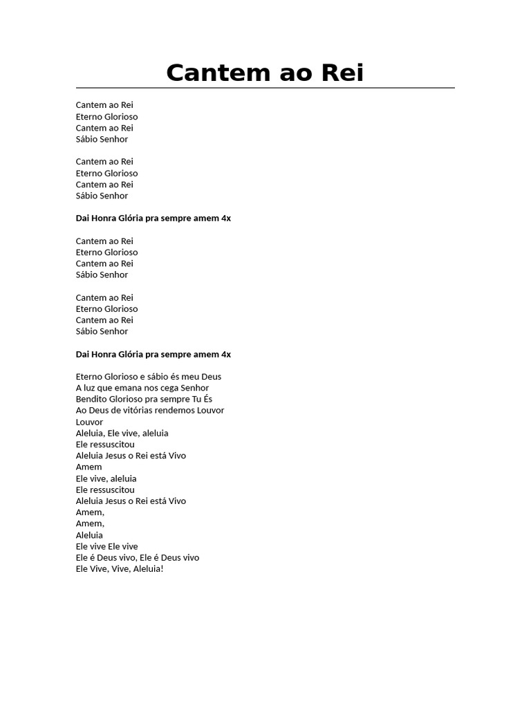 Cantem Ao Rei | PDF