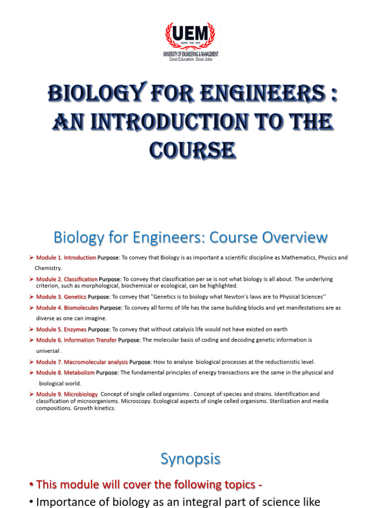 Module-1 (Introduction To Biology For Engineers) | PDF