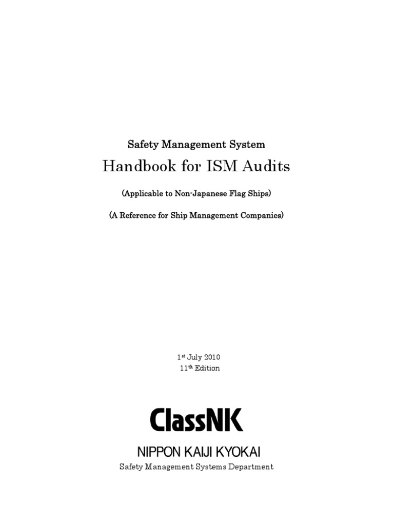 ISM Audit Handbook for Ship Management | PDF