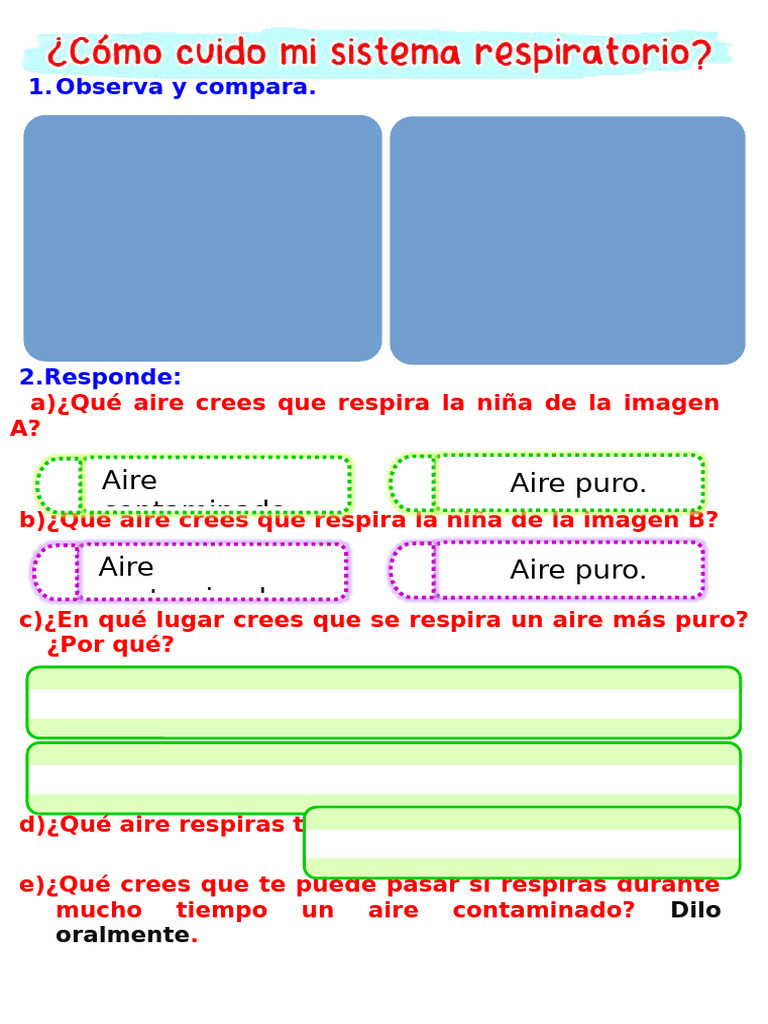 Ficha Cómo Cuido El Sistema Respiratorio | PDF