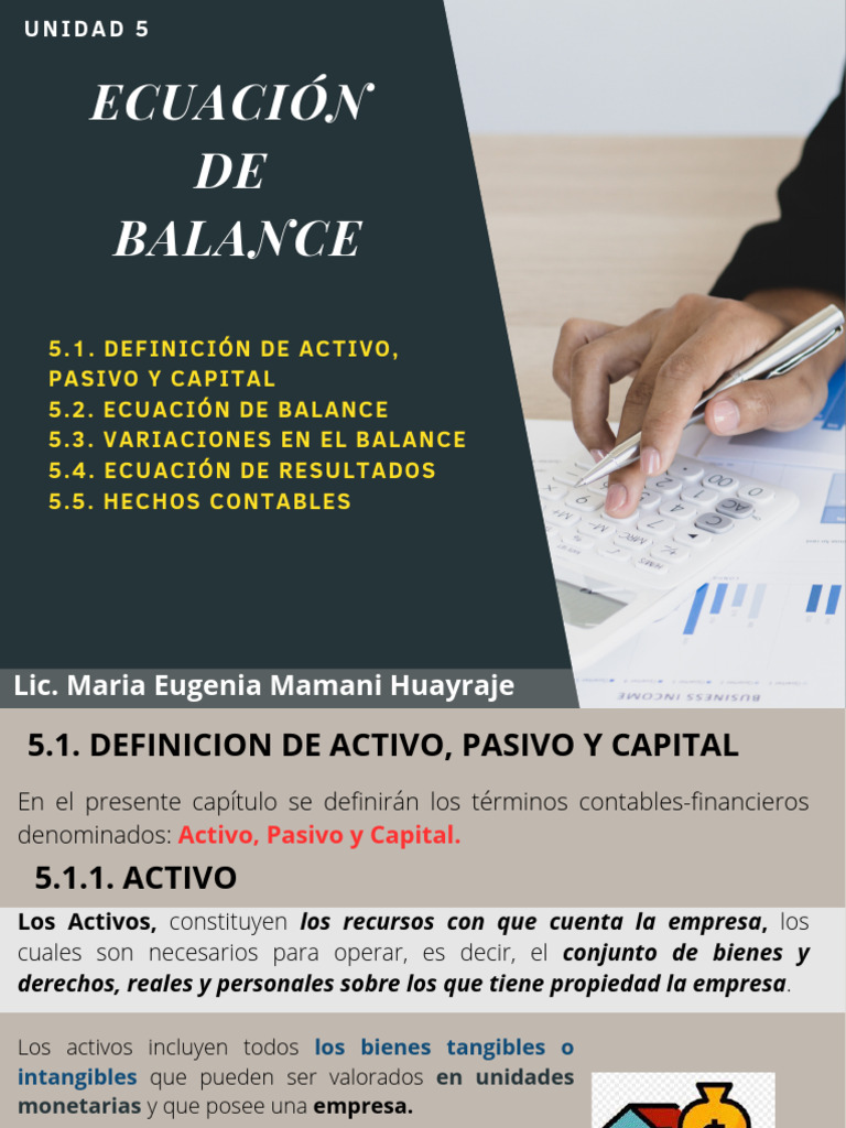 Unidad 5 Ecuación de Balance | PDF