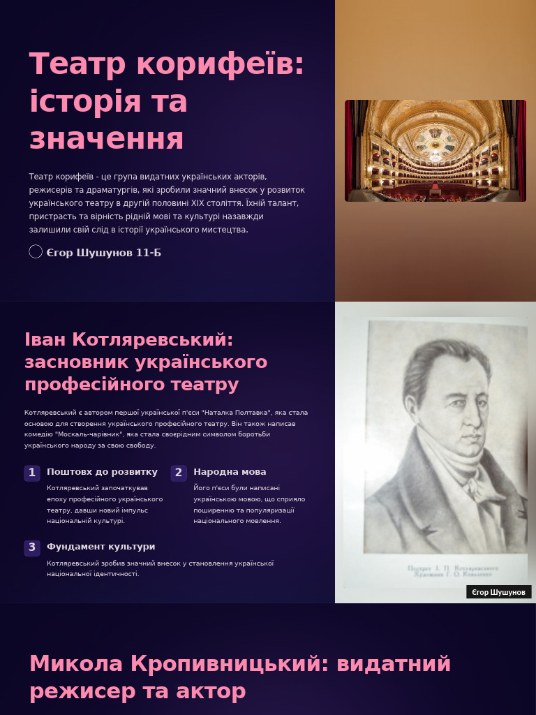 Teatr Korifeyiv Istoriya Ta Znachennya | PDF