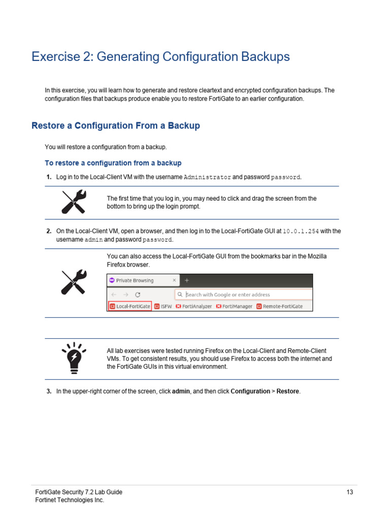 Fortinet Fortigate Security Lab Guide For Fortios 7-2-13 | PDF