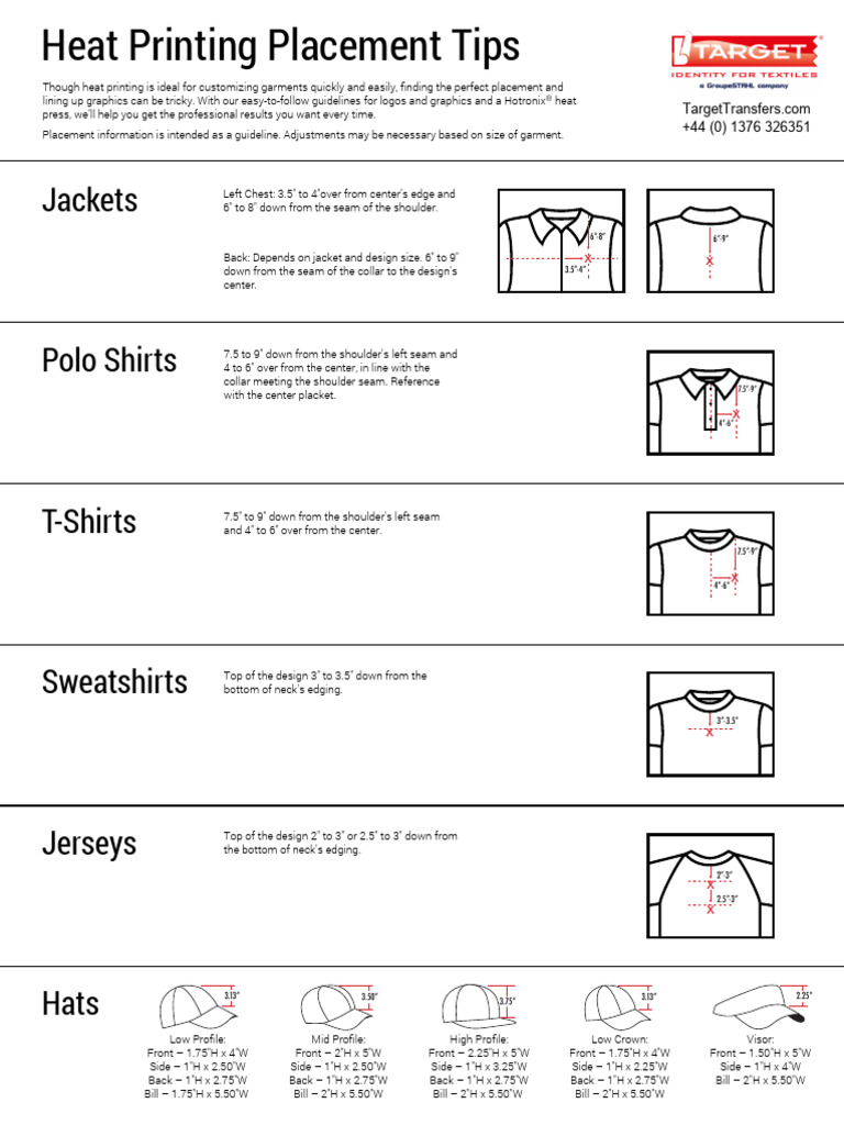 Heat Printing Placement Tips Website | PDF