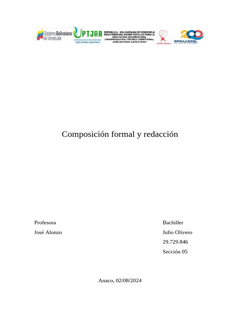 Composición Formal y Redacción - Julio - Olivero | PDF