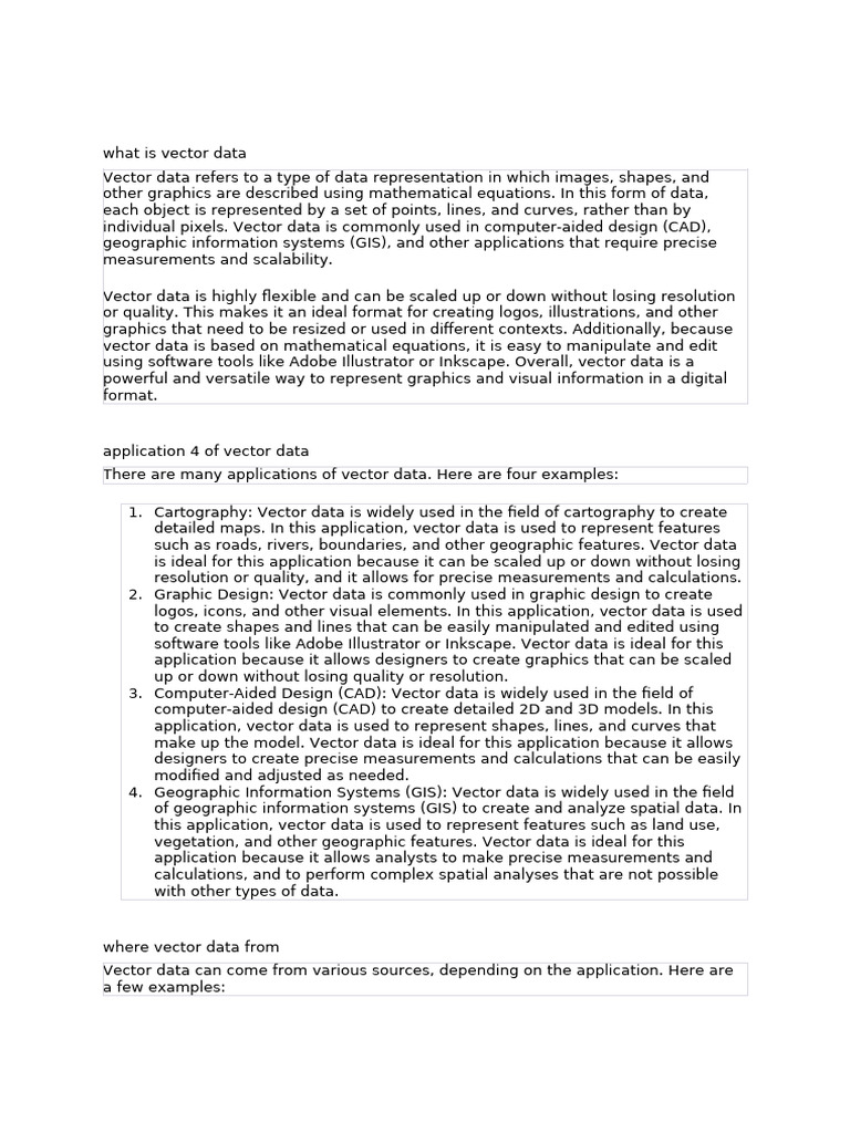 What Is Vector Data | PDF