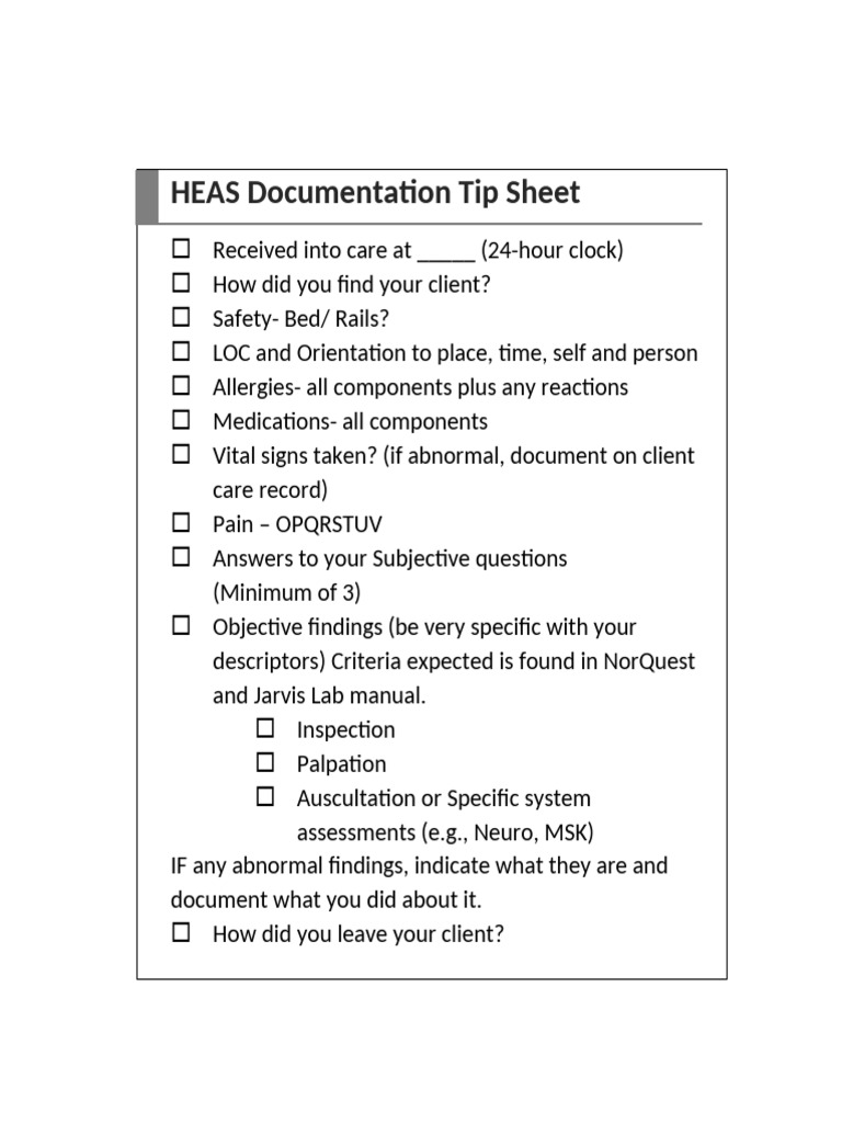 Documentation Tip Sheet Pocket Size | PDF