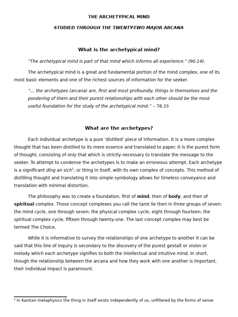 The Archetypical Mind | PDF