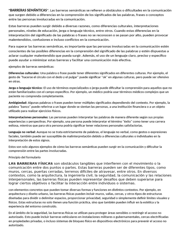 BARRERAS comunicativas | PDF