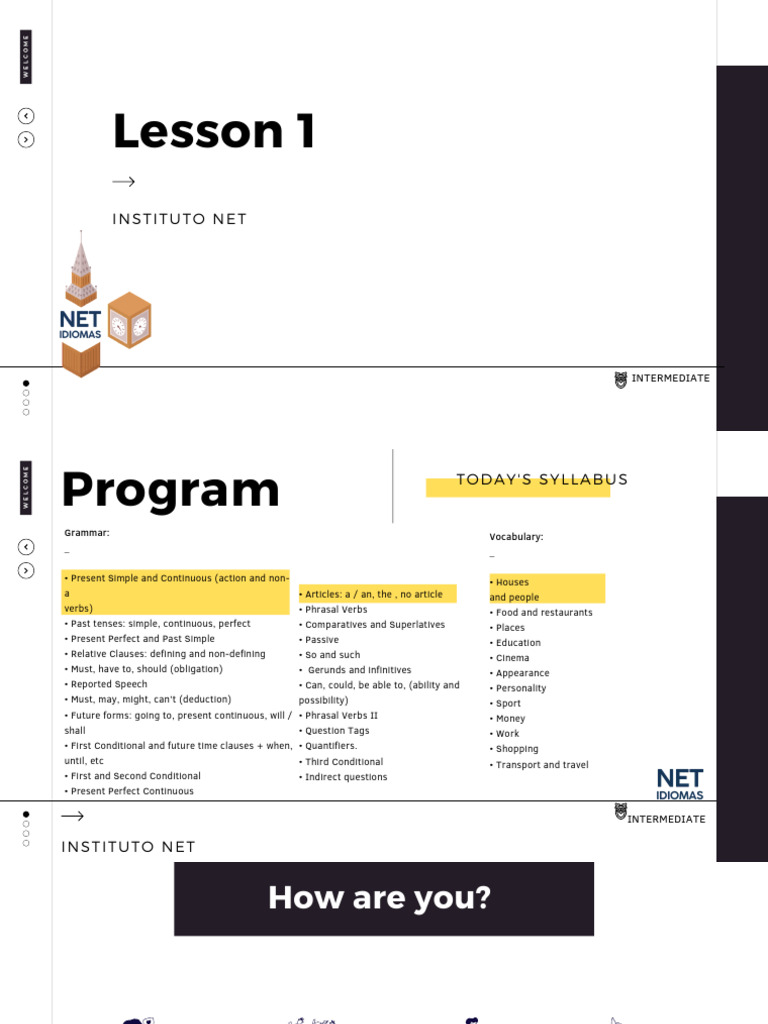 4th Adults - Lesson 1 | PDF | Linguistics | Grammar