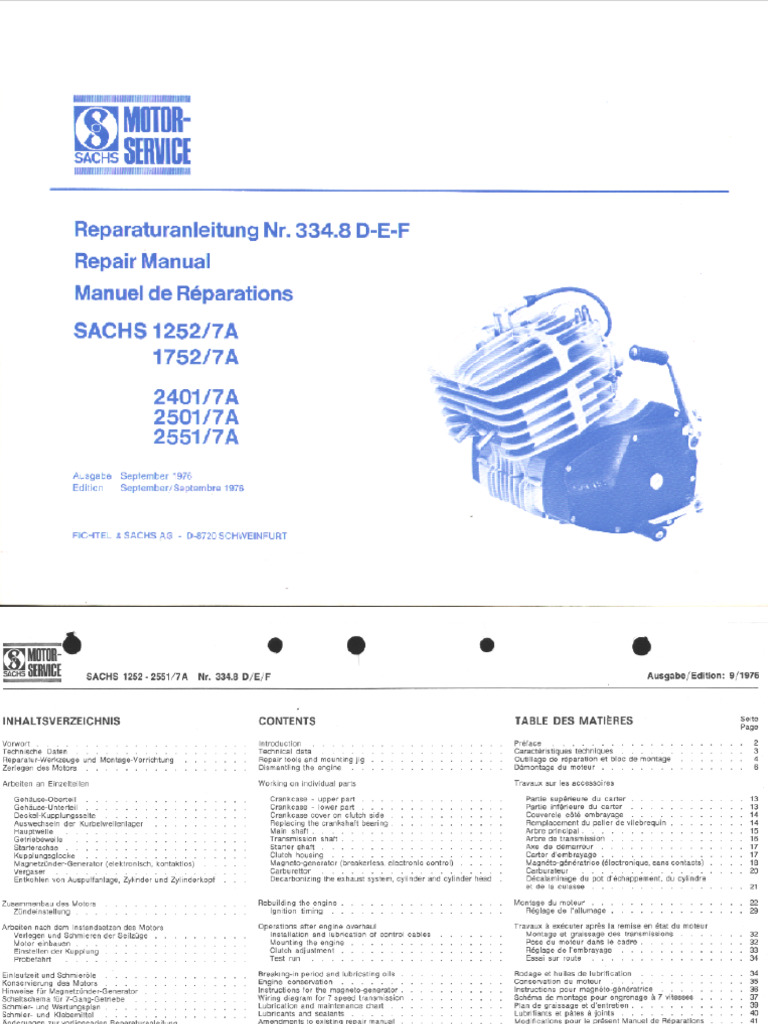 Sachs Repair Manual | PDF