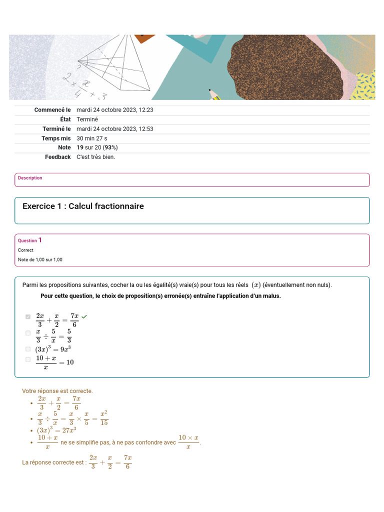 Espace de Formation - Devoir N°1 À Correction Automatisée, 1 Seul Essai, Durée Limitée À 1h ...