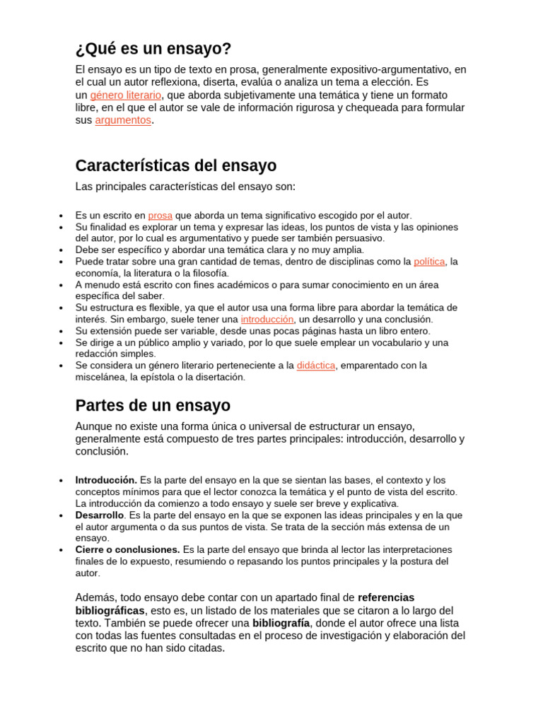 Qué Es Un Ensayo | PDF