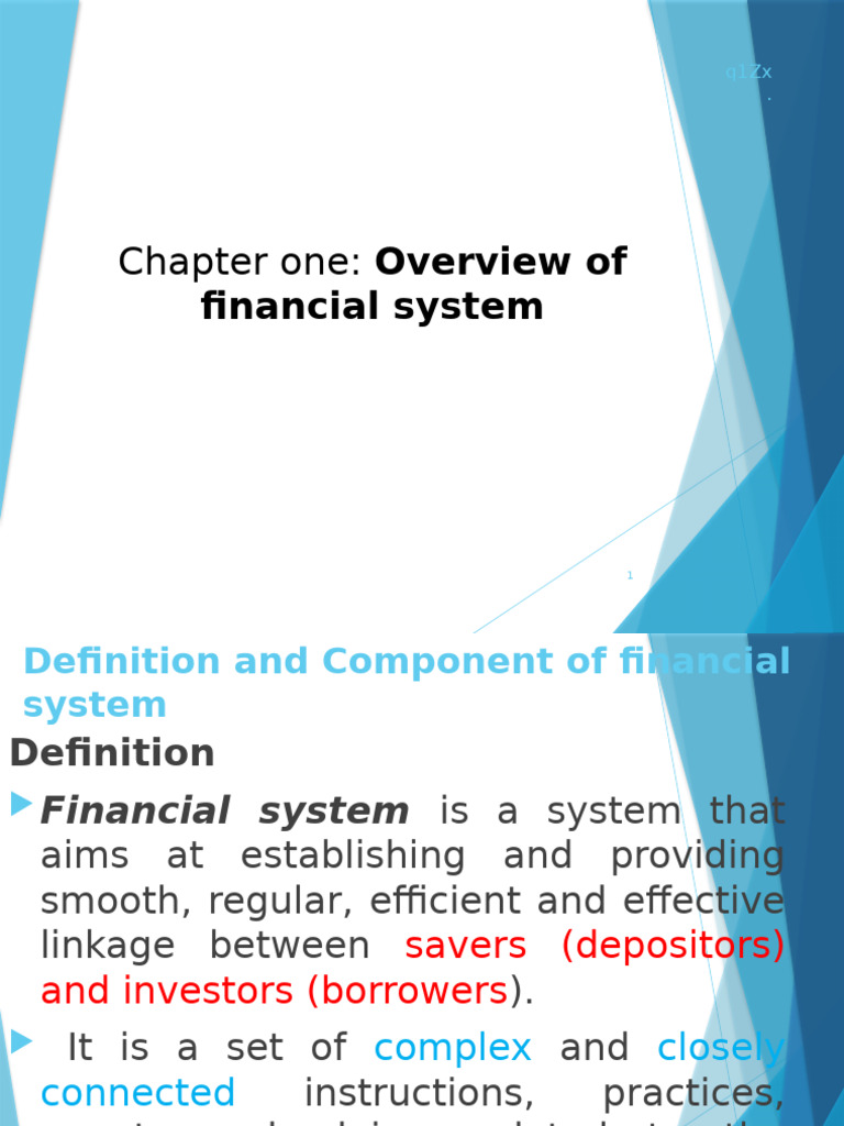 Overview of Financial System Roles | PDF | Securities (Finance ...