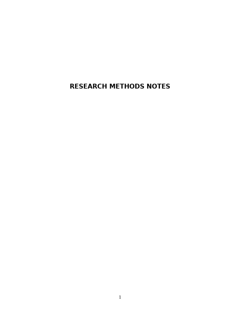 Research Methods Notes | PDF