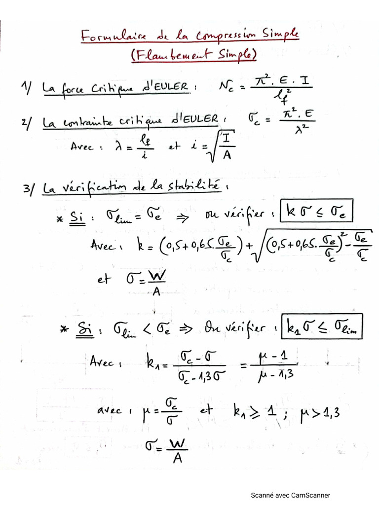 Formulaire de La Compression Simple | PDF