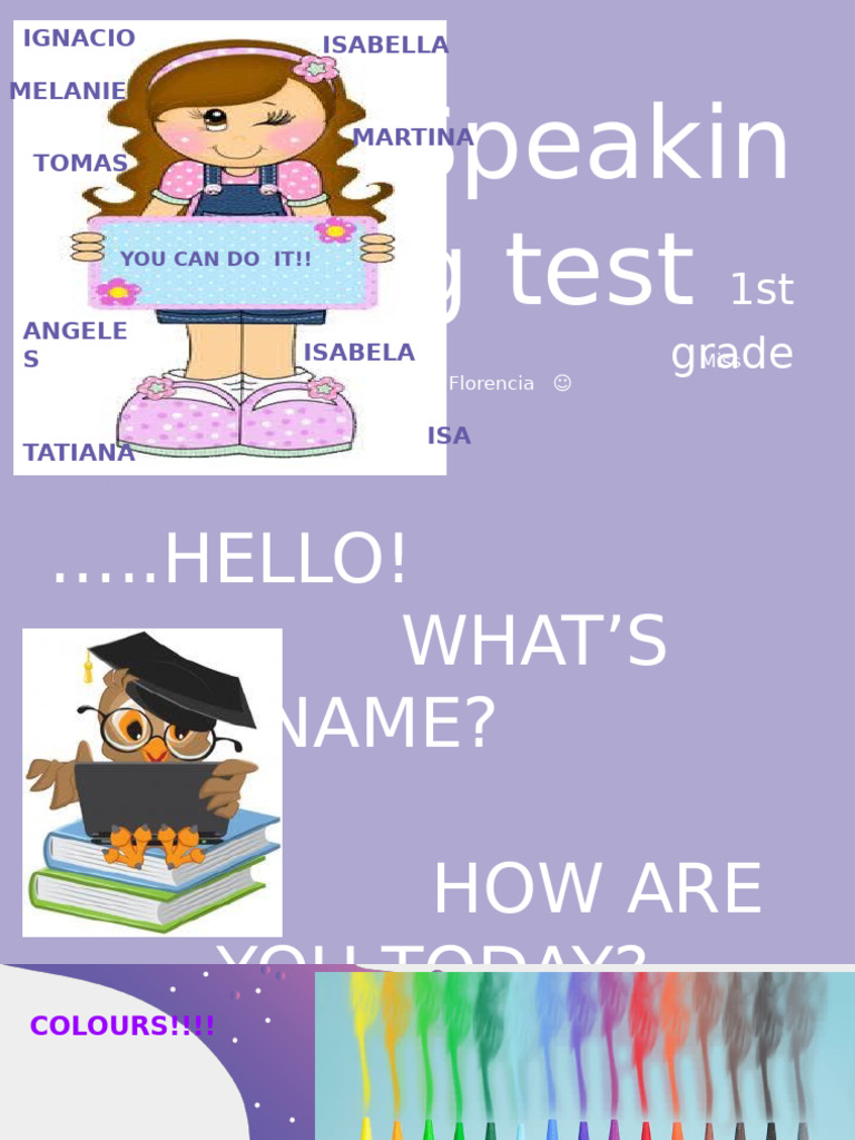 1ST Grade Oral - 2021 | PDF