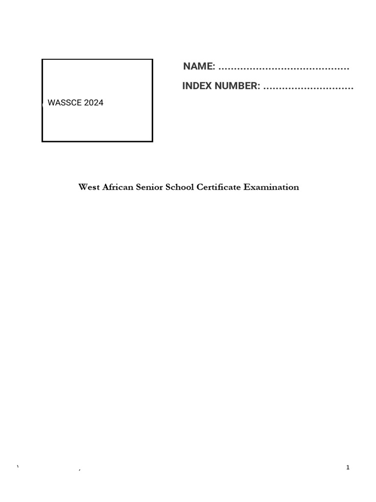 Wassce 2024 Integrated Science | PDF