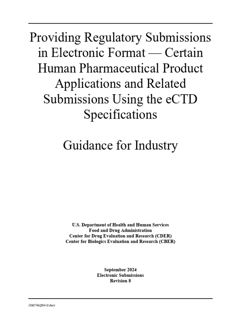 Providing Regulatory Submissions in Electronic Format - 1 | PDF