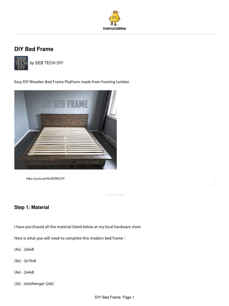 DIY Bed Frame | PDF